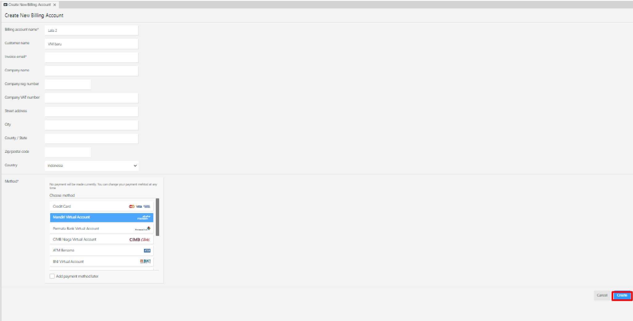 Cara Menambahkan Akun Billing Pada Console - IDCloudHost