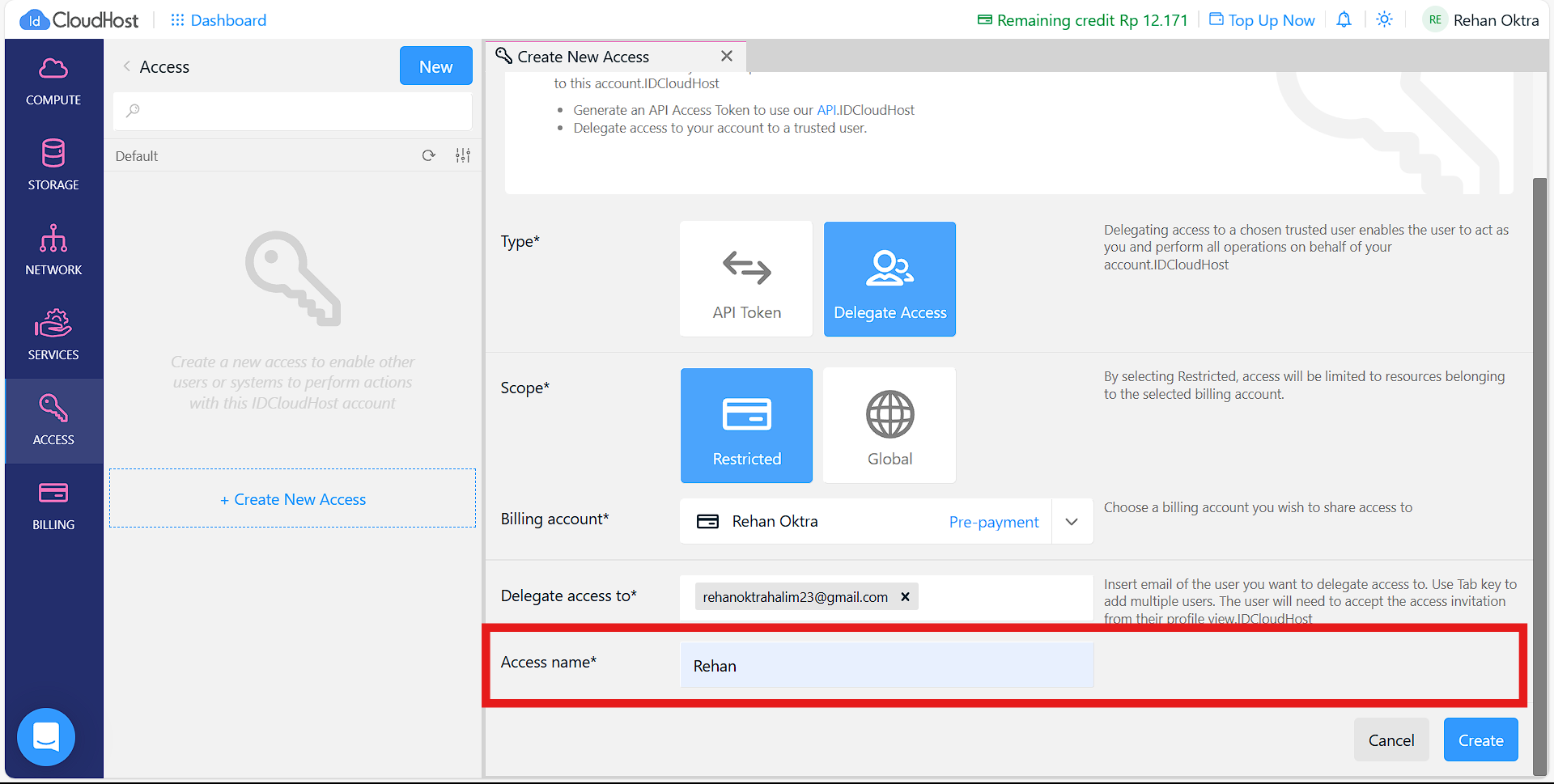 Panduan Menggunakan Delegate Access di IDCloudHost - IDCloudHost