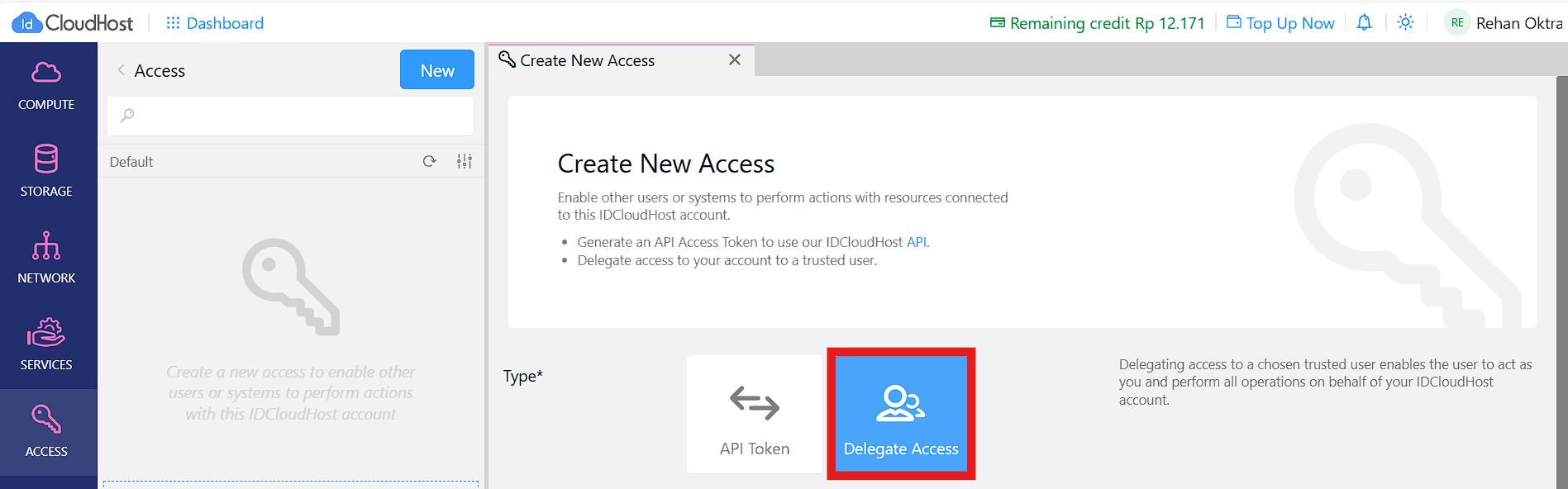 Panduan Menggunakan Delegate Access di IDCloudHost - IDCloudHost