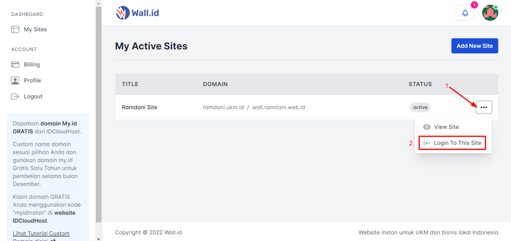 Cara Import Template Json File Page Wall.id - IDCloudHost