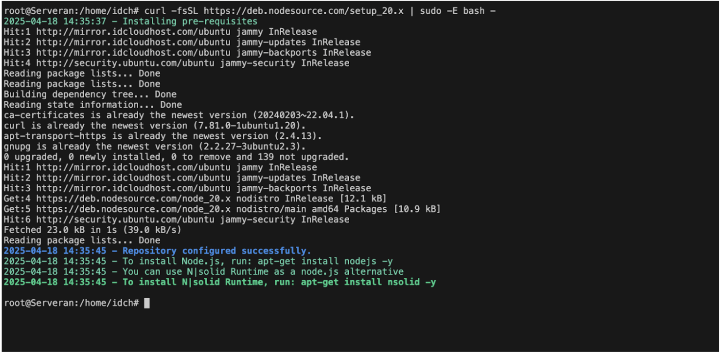 Cara Install JavaScript Runtime (Node.js) di VPS IDCloudHost - IDCloudHost