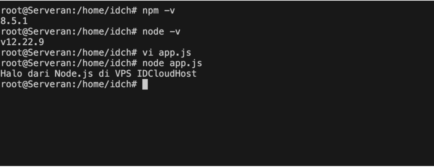 Cara Install JavaScript Runtime (Node.js) di VPS IDCloudHost - IDCloudHost