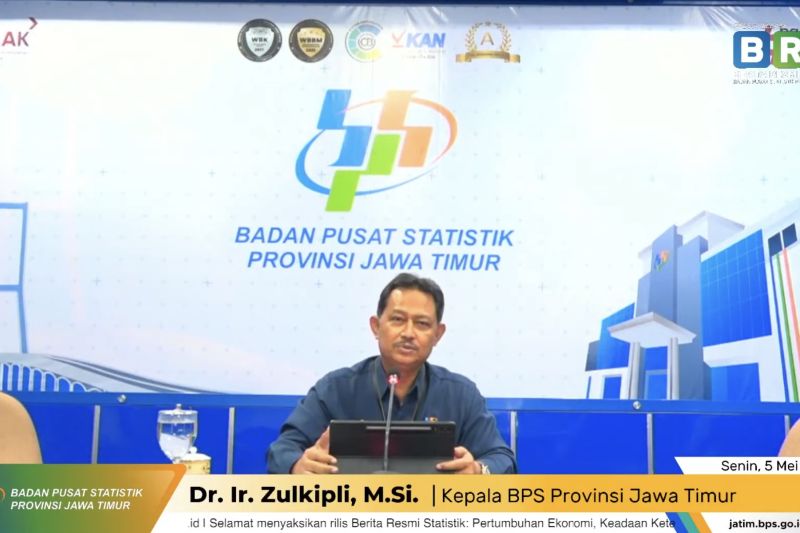 BPS Mencatat Ekonomi Jawa Timur Tumbuh 5 Persen pada Triwulan I