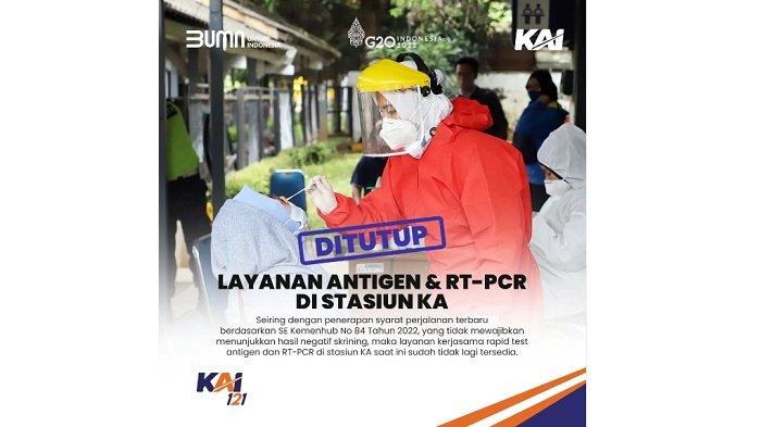 Layanan Tes Antigen dan PCR di Stasiun Ditutup, Ini Alasan PT KAI