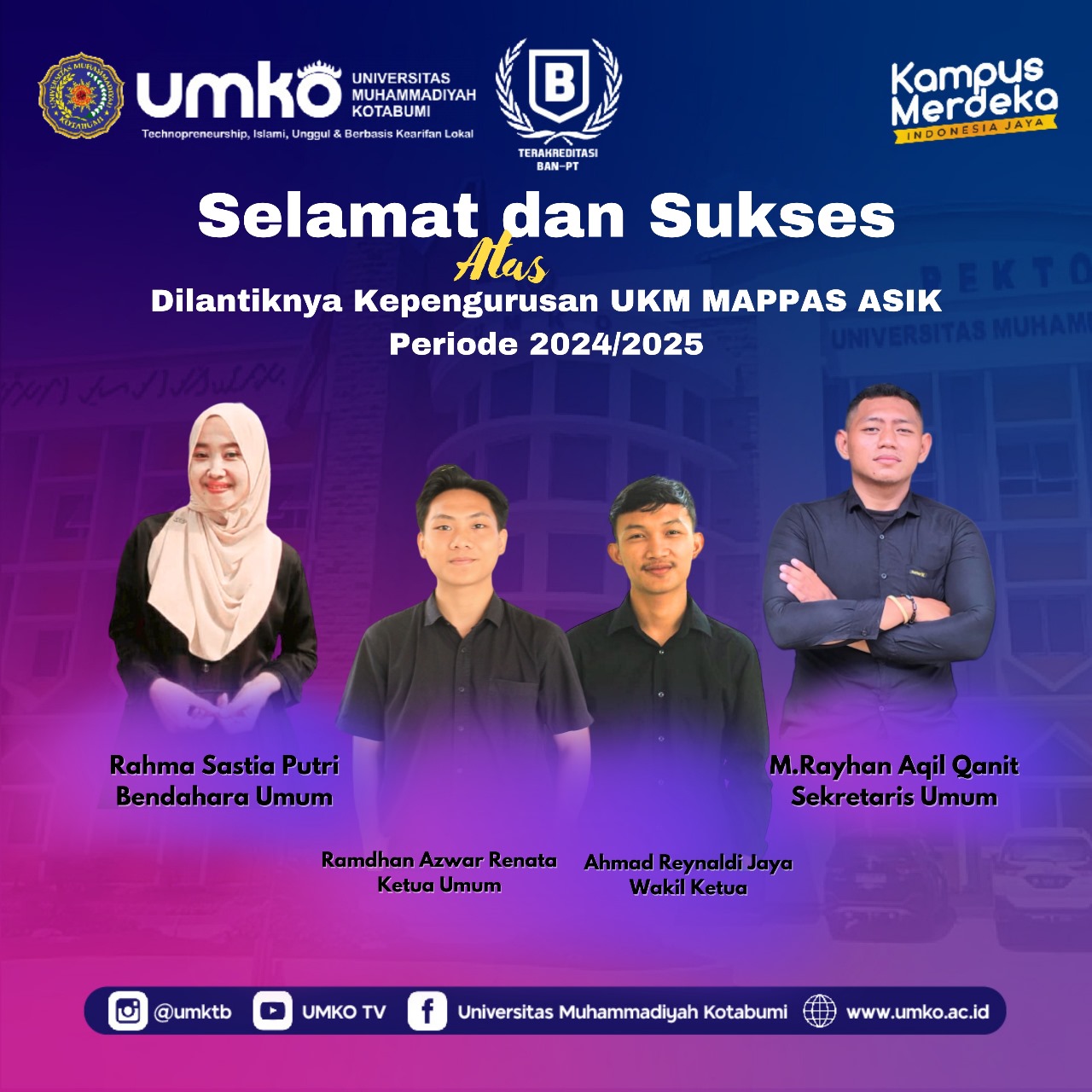 Pelantikan Pengurus UKM Mappas Asik UMKO Periode 2024-2025: Menyongsong Visi Bersinergi dan ...